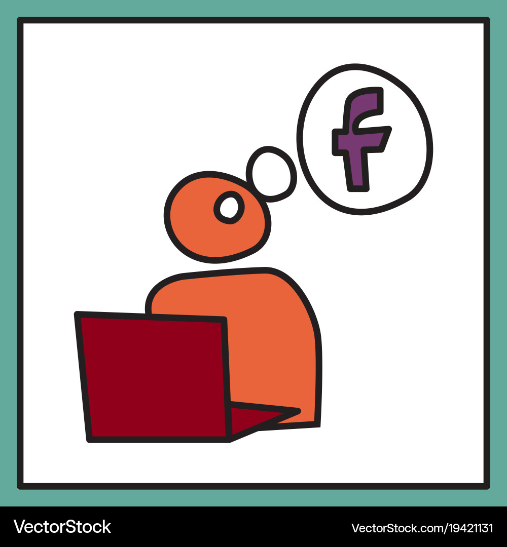 Unusual look facebook logotype social network Vector Image