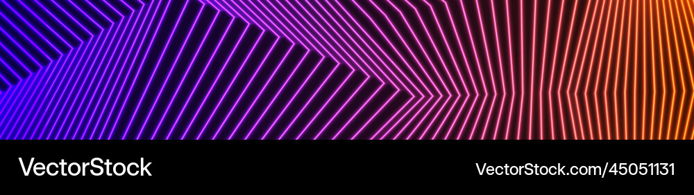 Violet and orange neon curved lines tech banner Vector Image