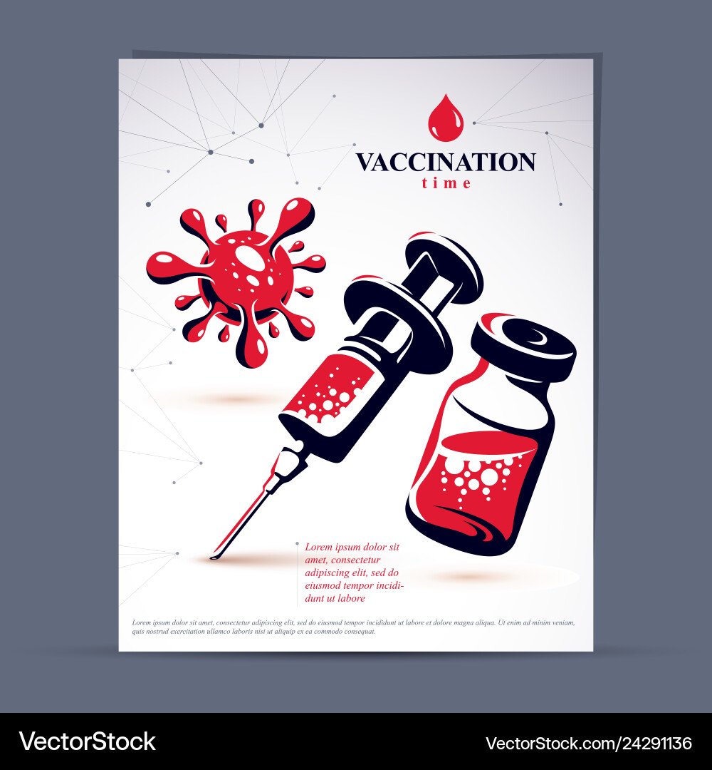 Antivirus vaccination booklet cover design front Vector Image