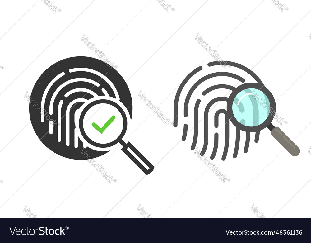 Biometric Fingerprint Data Scan Icon Simple Vector Image