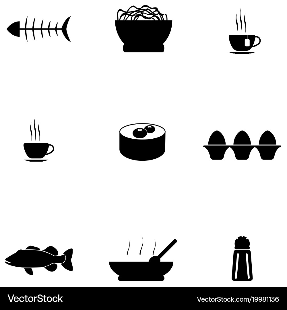 Chinese food icon set Royalty Free Vector Image