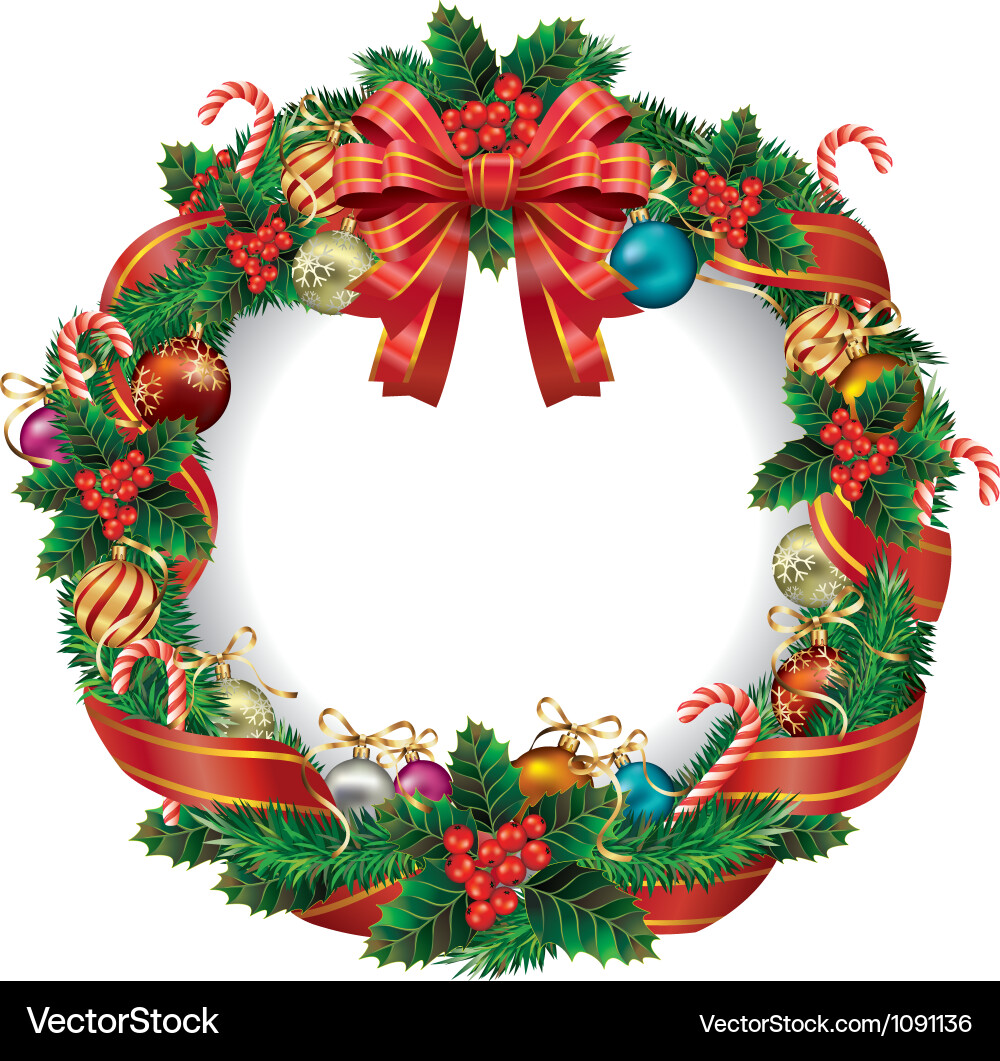 Christmas wreath Royalty Free Vector Image - VectorStock