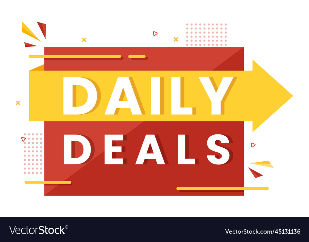 Daily deals of the day with decorative lettering Vector Image