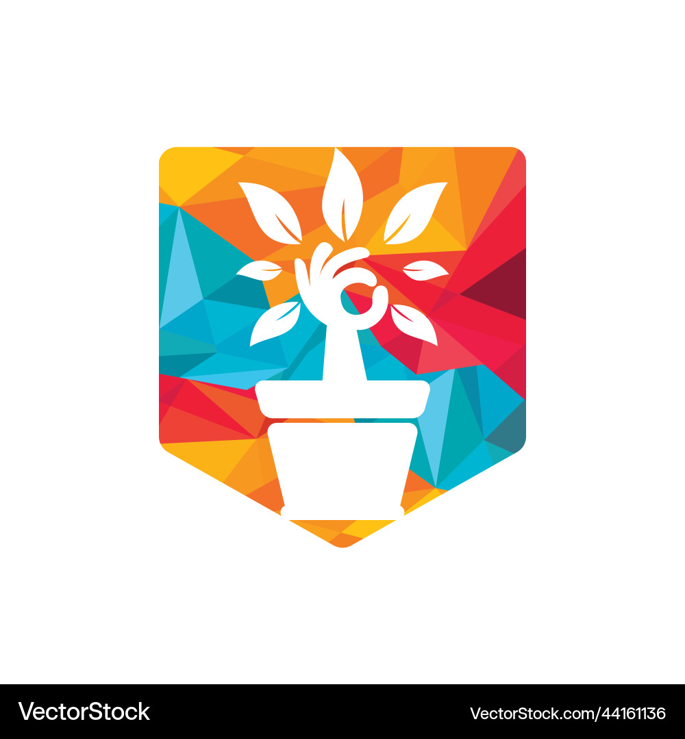 Ecological garden logo design Royalty Free Vector Image