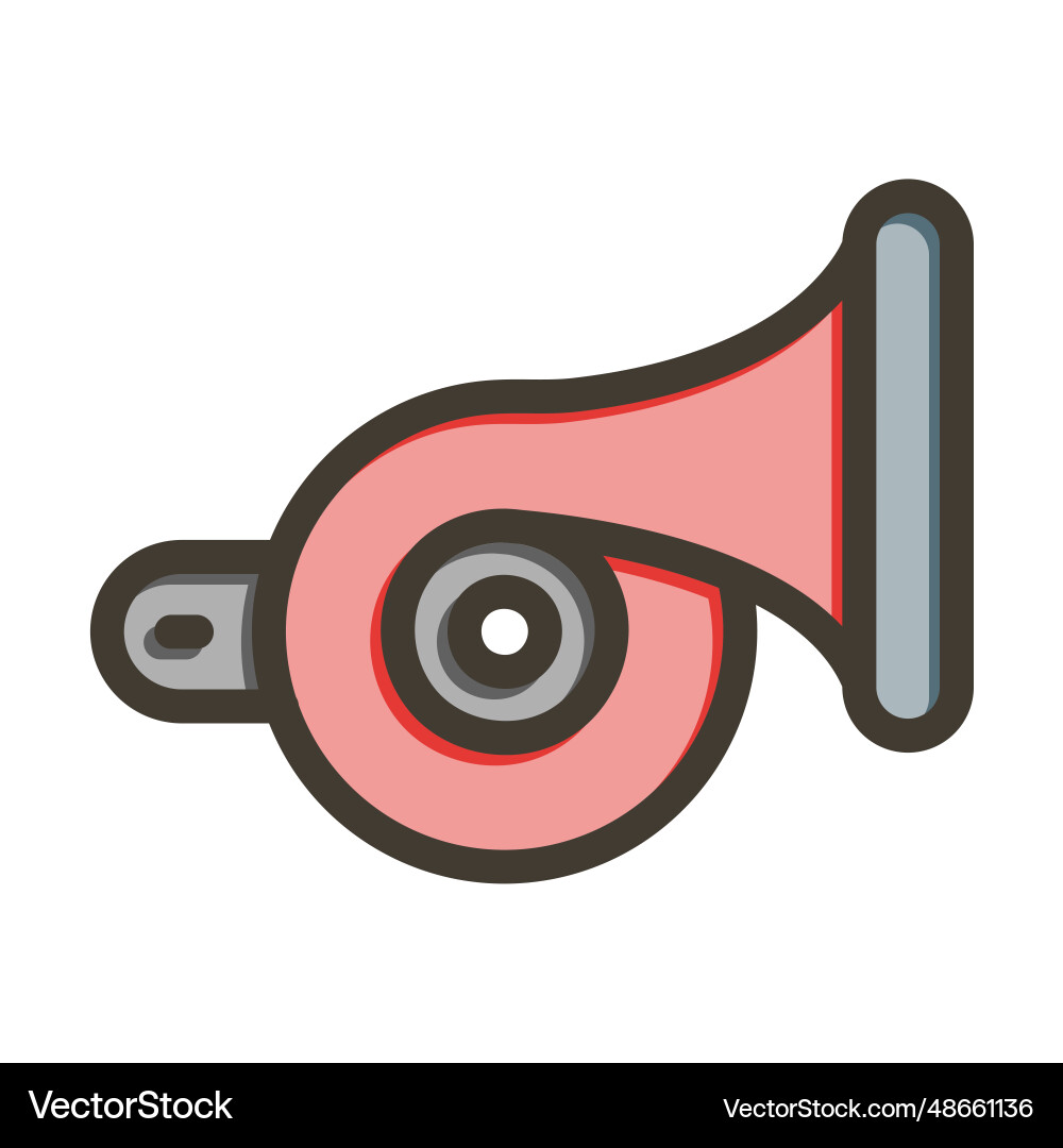 Horn thick line filled colors icon for personal Vector Image
