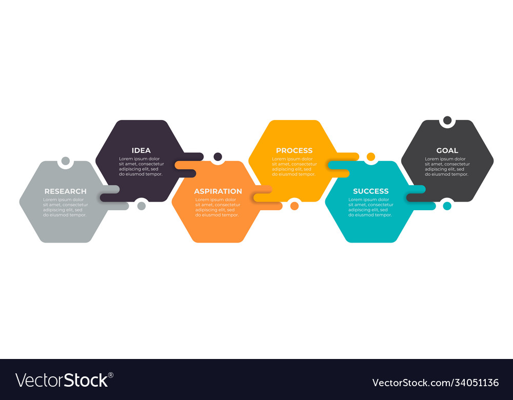 Infographics label design with hexagon Royalty Free Vector