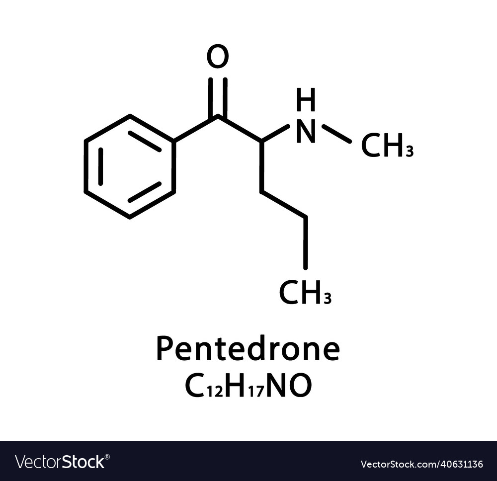 Pentedrone molecular structure Royalty Free Vector Image