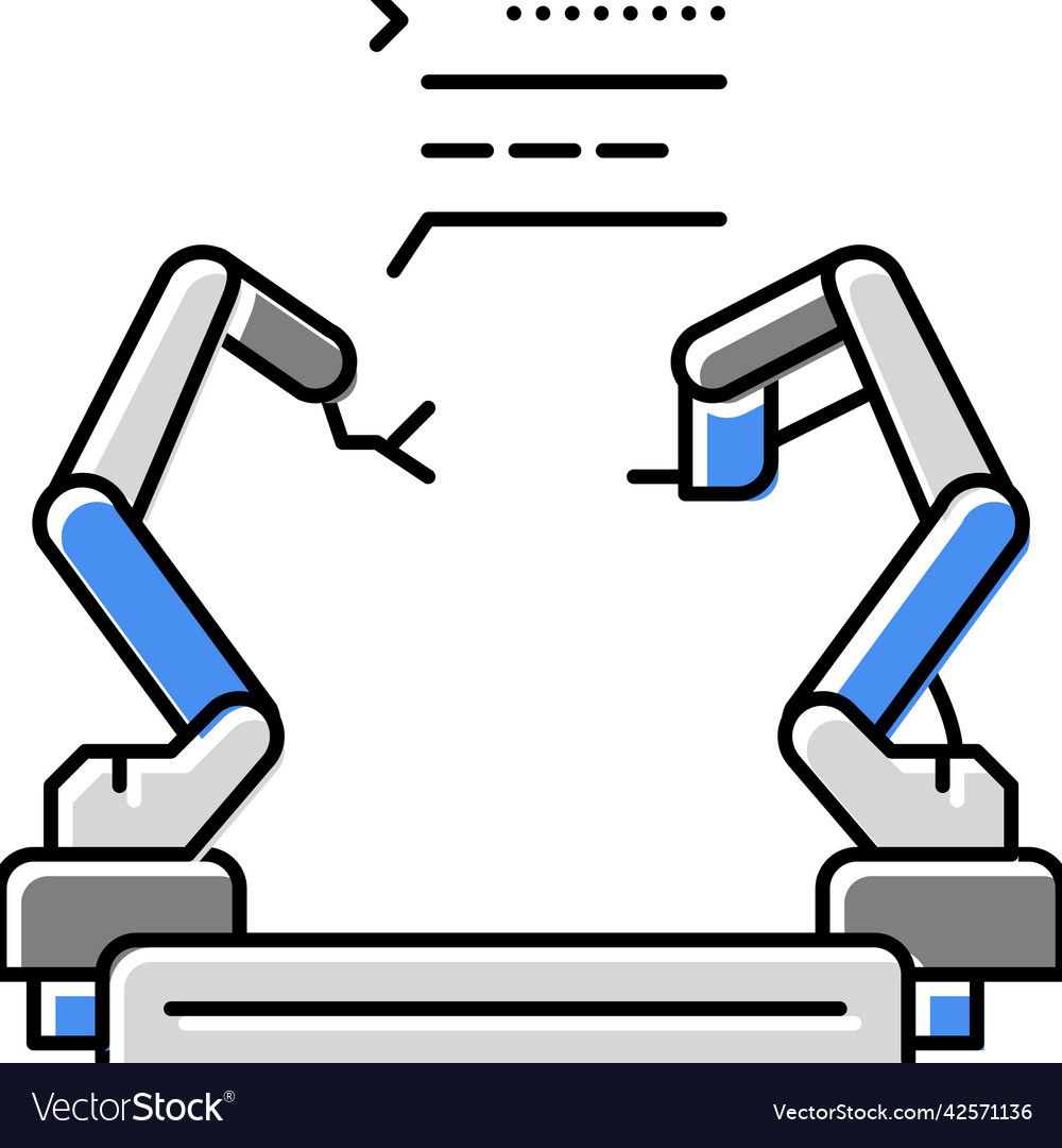 Pre-programmed robot color icon Royalty Free Vector Image