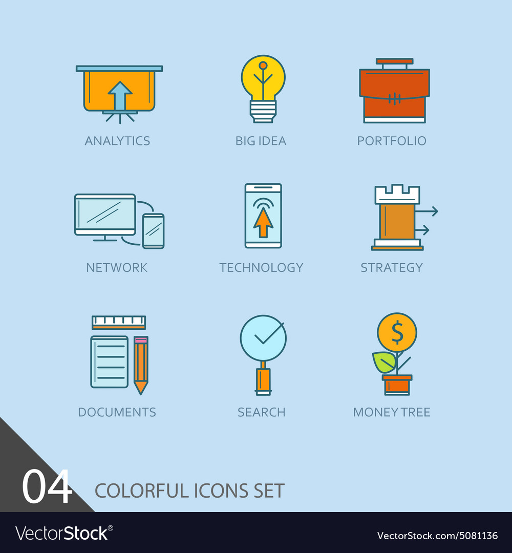 Set of thin line icons for your design Royalty Free Vector