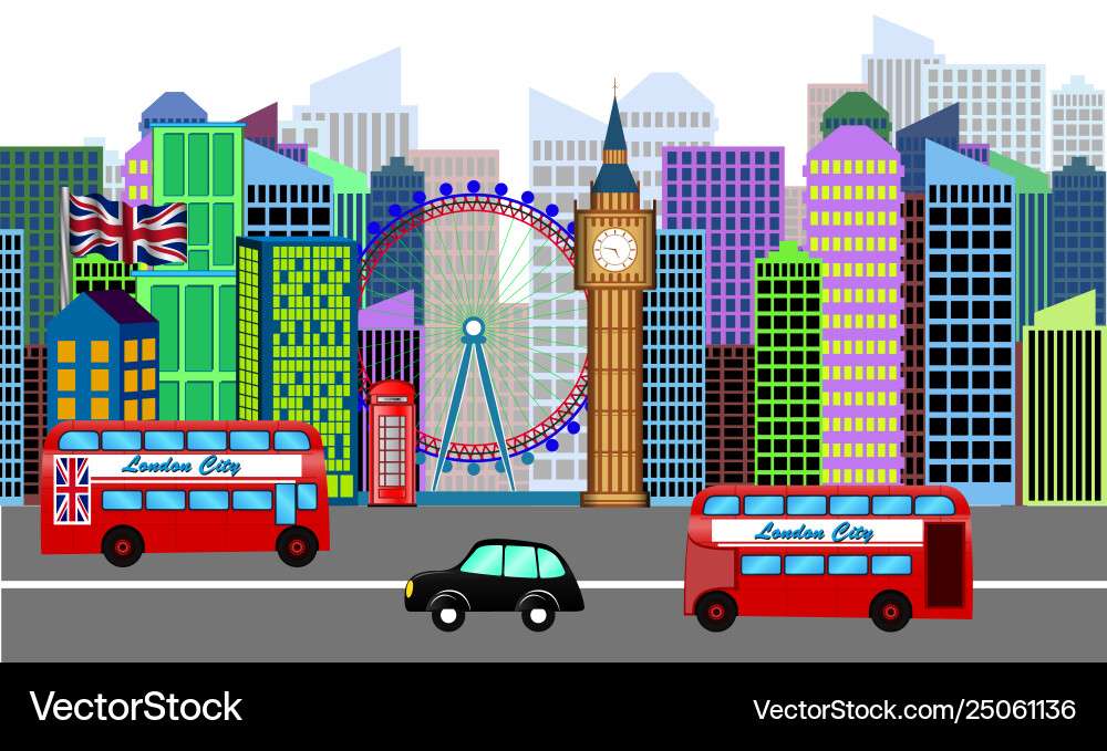 Set skyline or cityscape london Royalty Free Vector Image