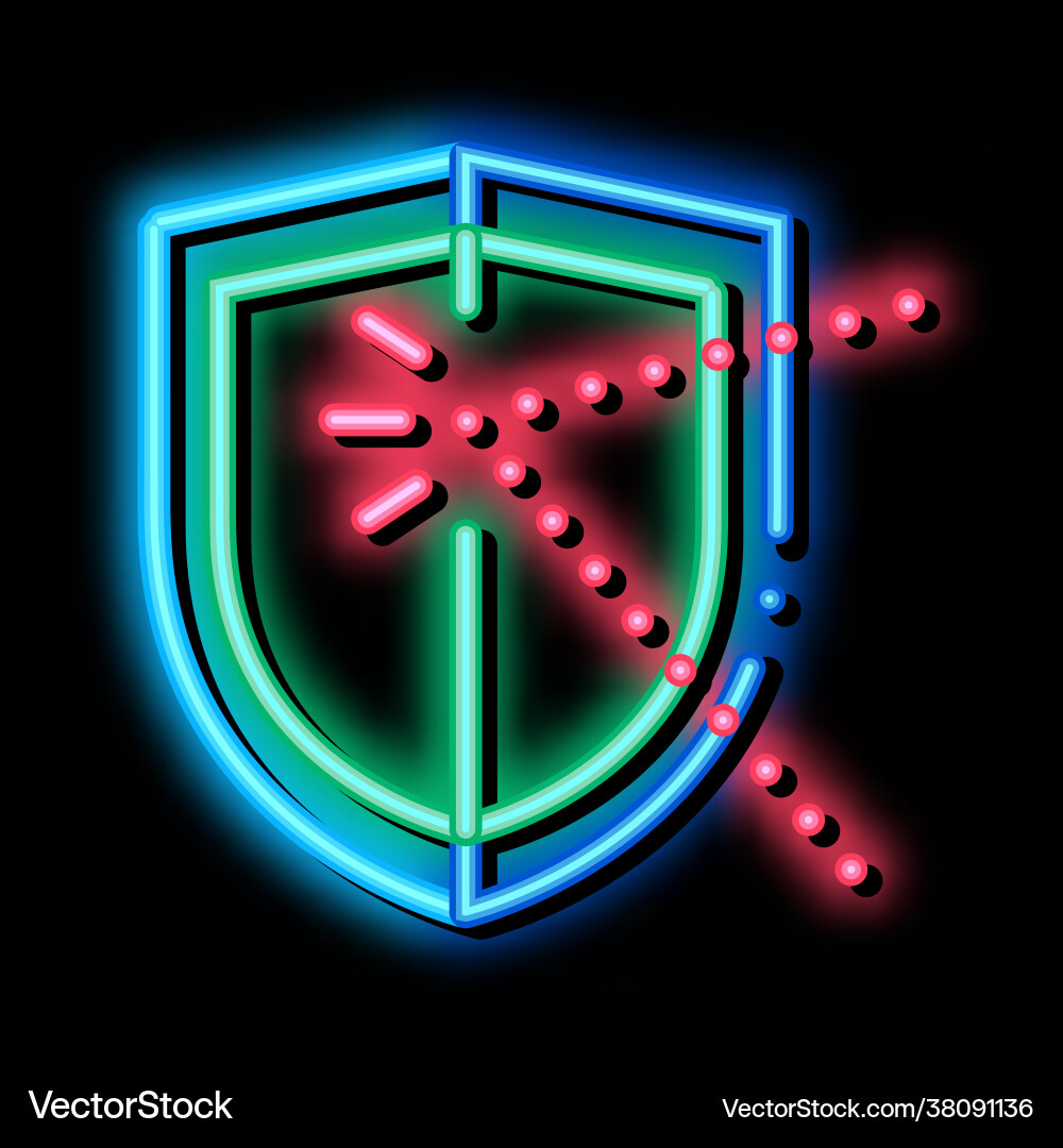 Strike for defense neon glow icon Royalty Free Vector Image