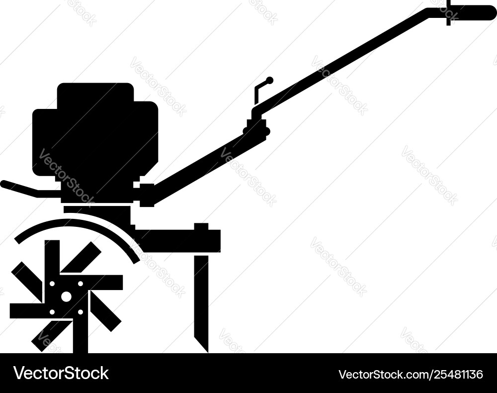 Two-wheel or walking tractor cultivator Royalty Free Vector