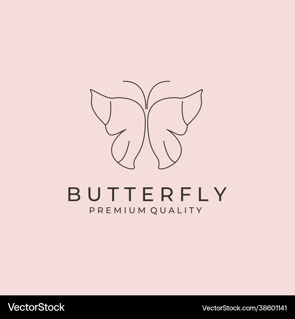 Abstract butterfly line logo symbol design line Vector Image