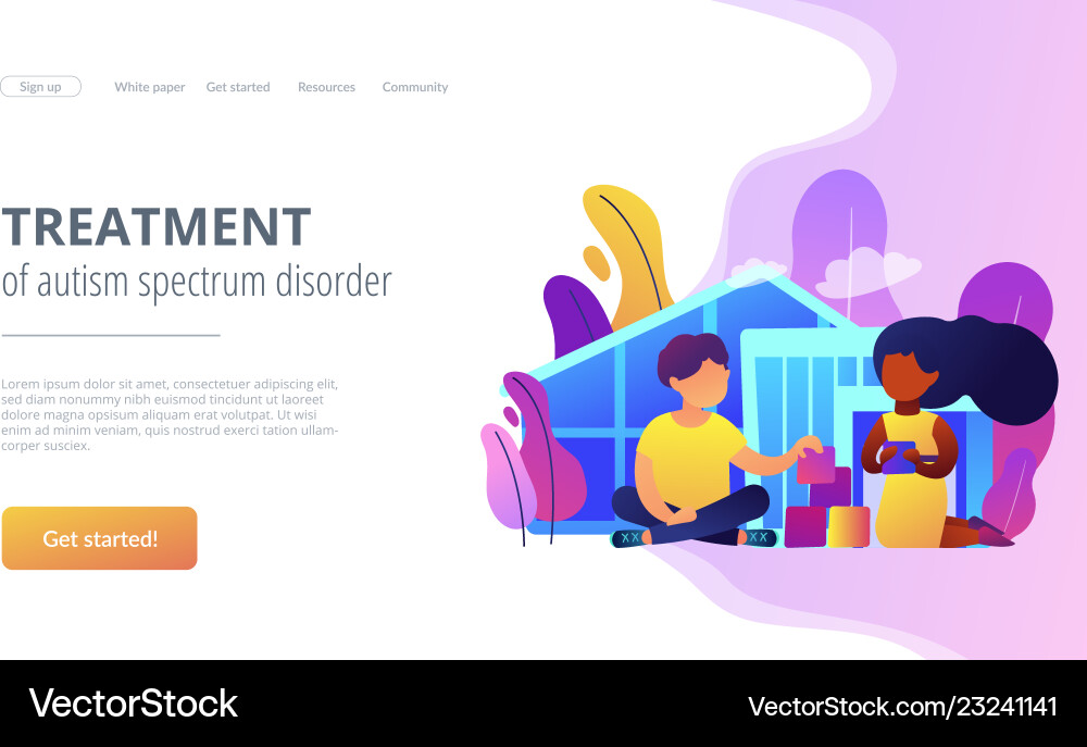 Autism center concept landing page Royalty Free Vector Image