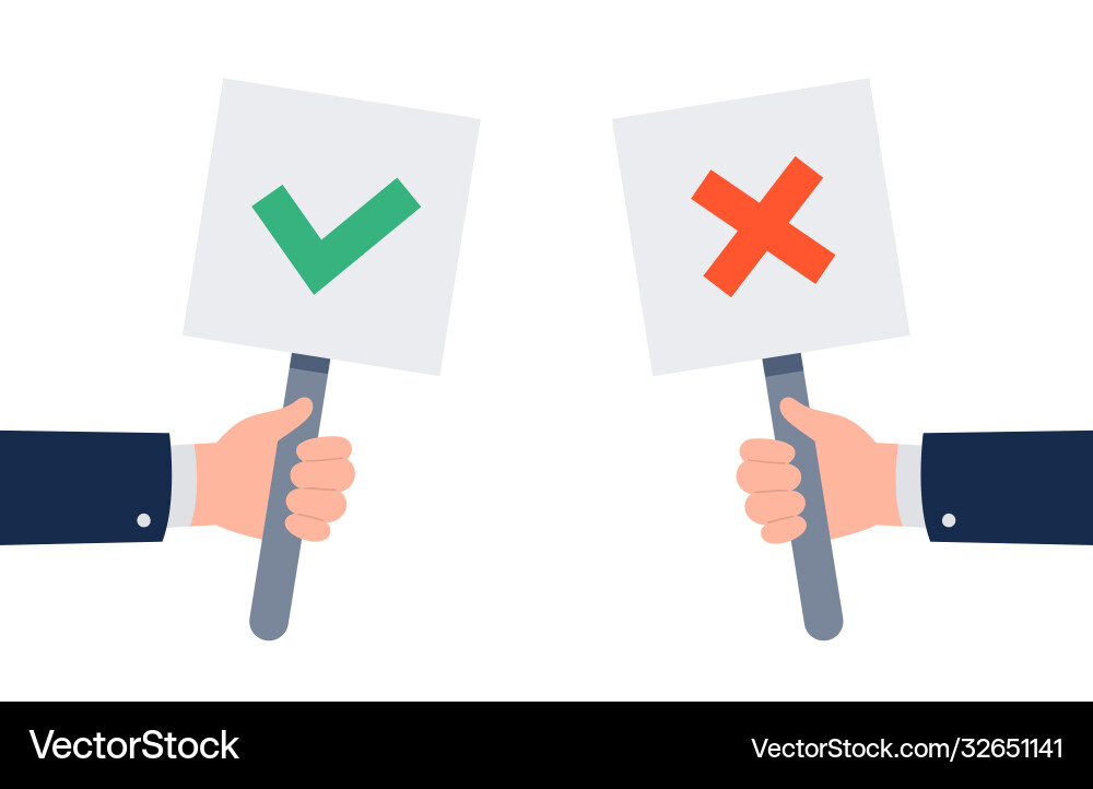 Banners with agreeing and disagree signs Vector Image
