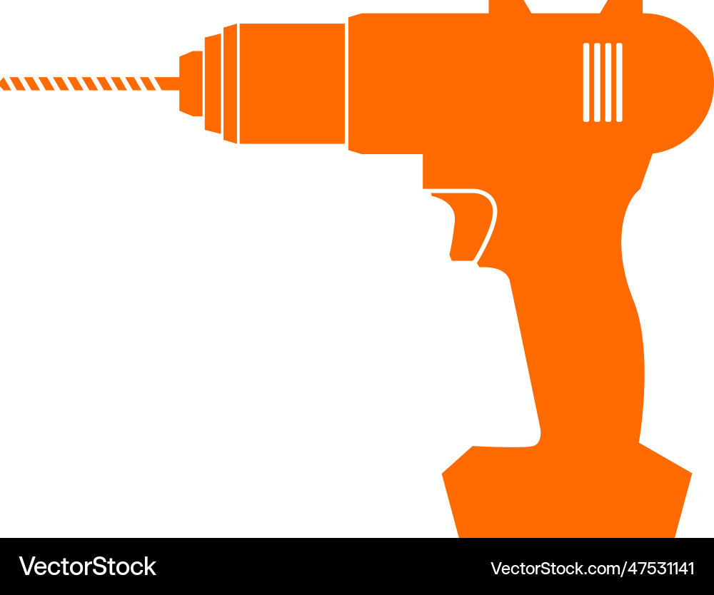Black silhouette of hand drill tool icon Vector Image