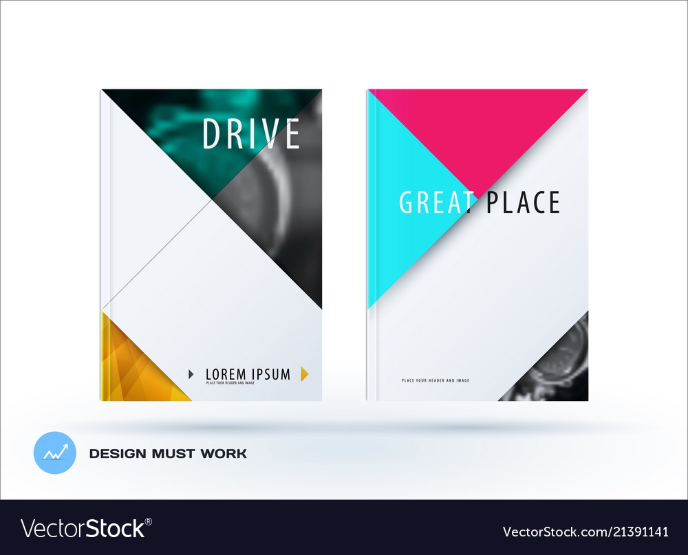 Brochure design triangular template colourful Vector Image