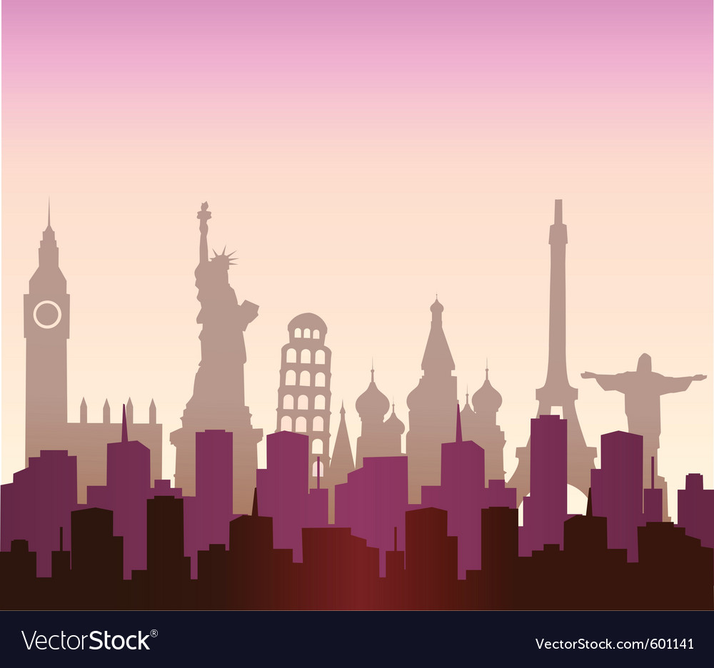 Cities world Royalty Free Vector Image - VectorStock