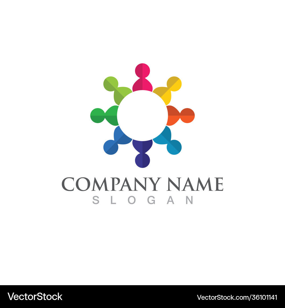 Community logo teamwork logo and social icon Vector Image