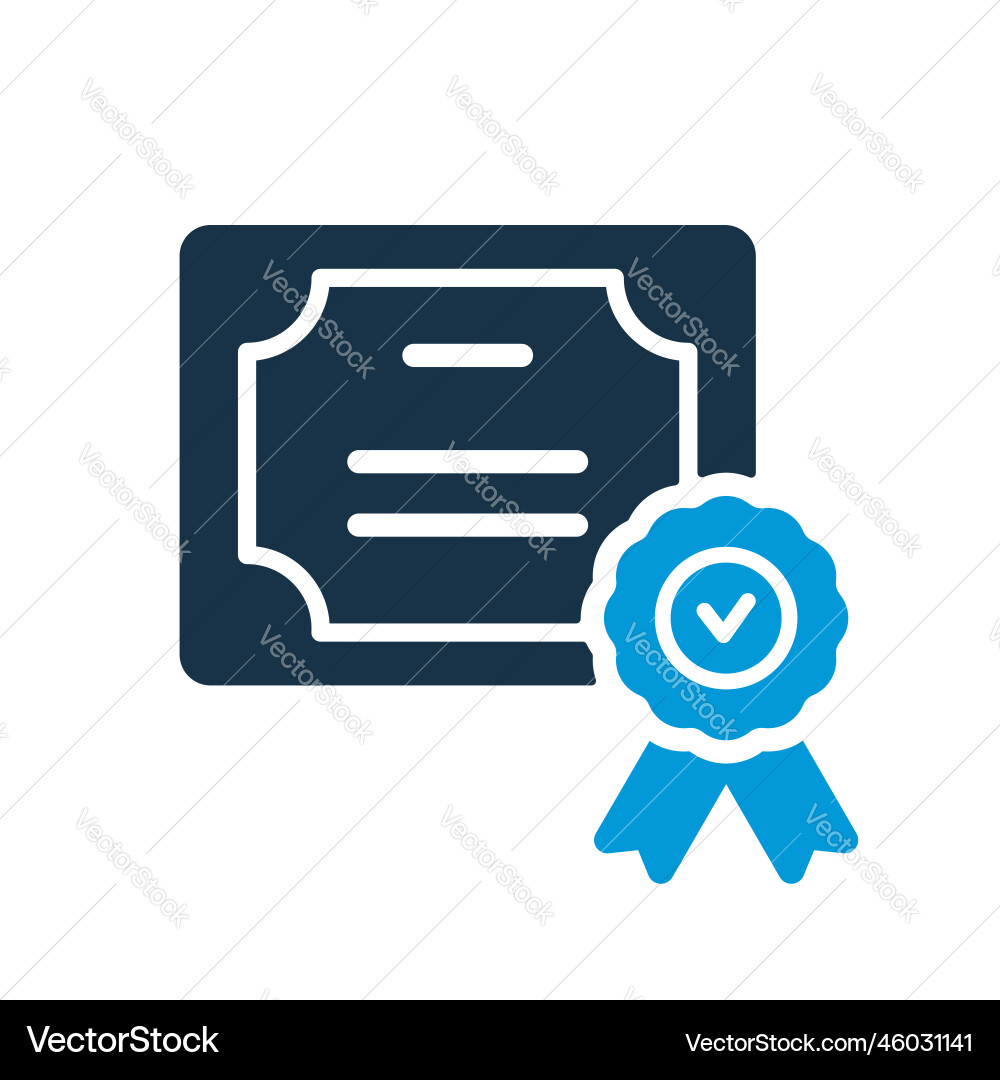 Diploma silhouette icon certificate with license Vector Image
