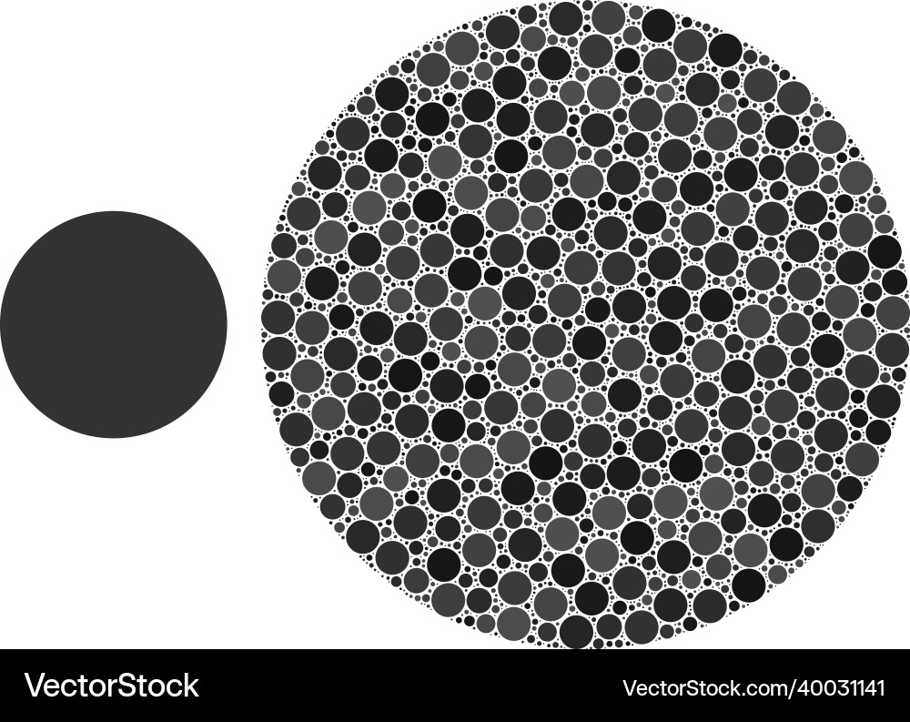 Filled circle collage of dots Royalty Free Vector Image