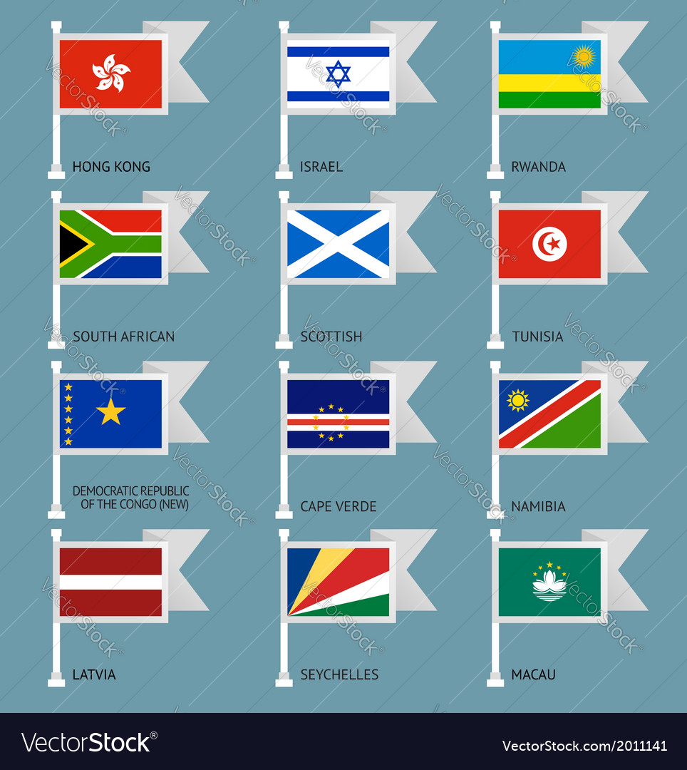 Flags set four-10 Royalty Free Vector Image - VectorStock