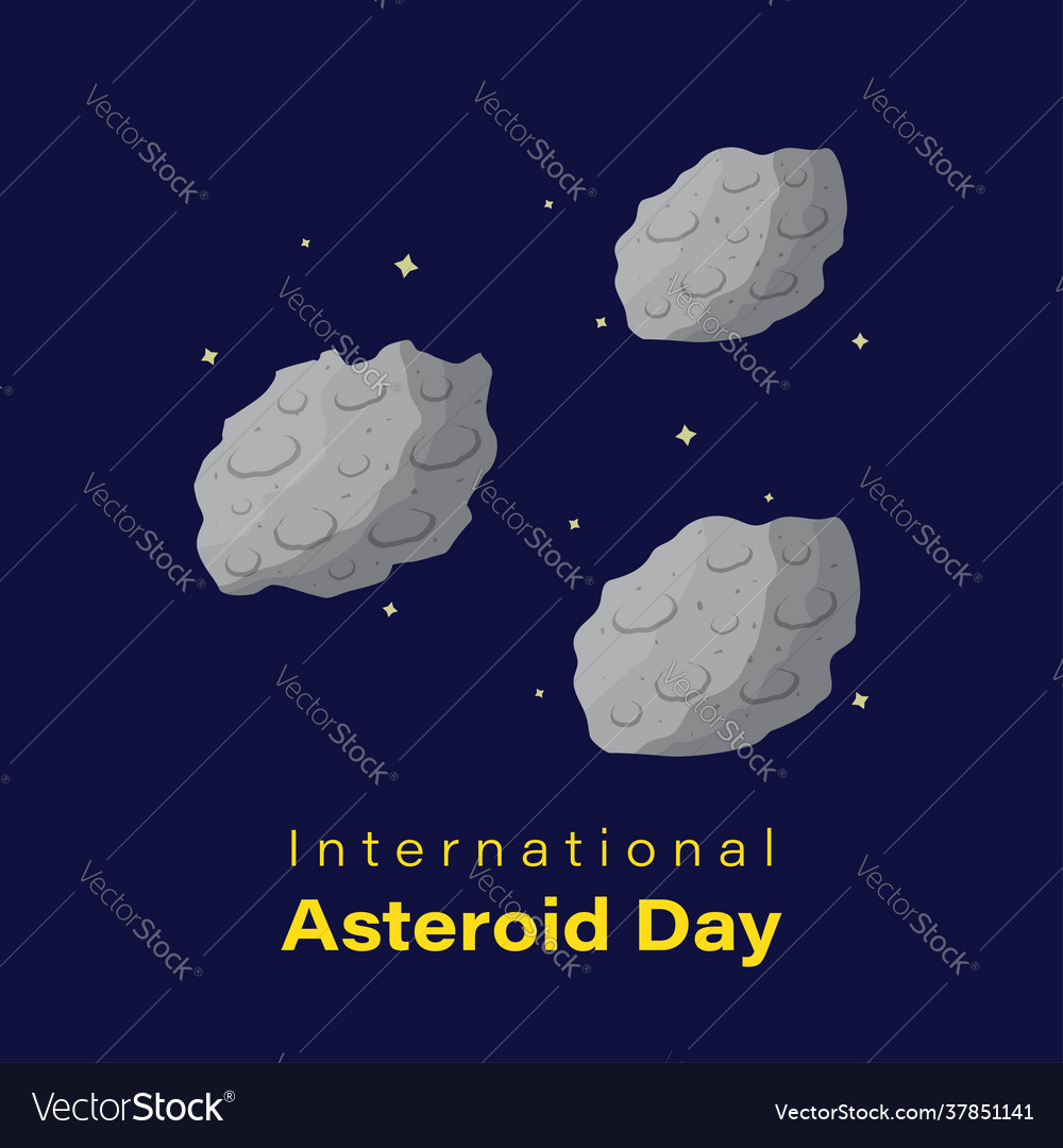 For international asteroid day Royalty Free Vector Image