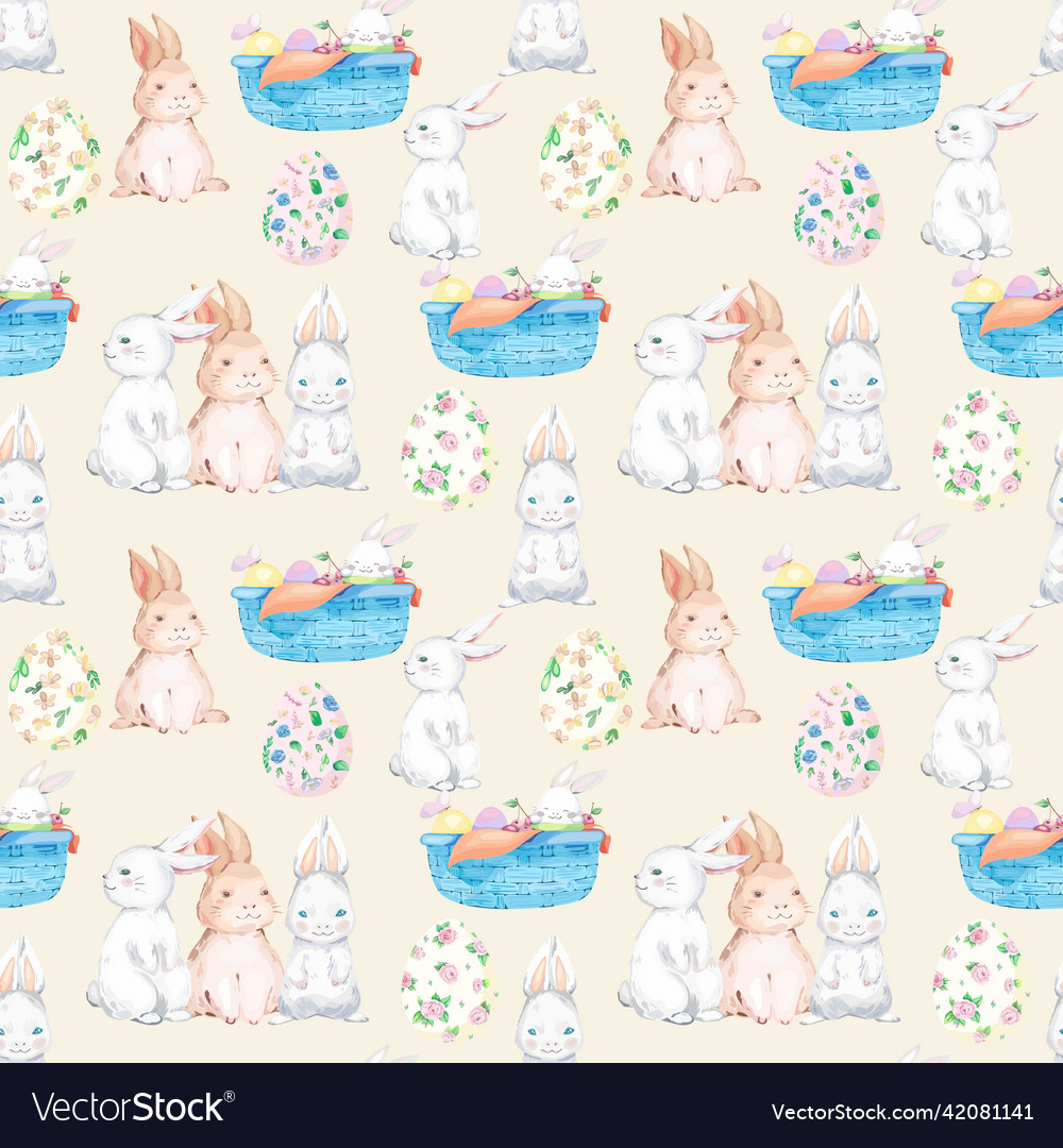 Happy easter seamless pattern background Vector Image
