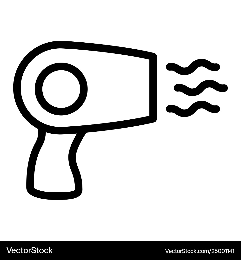 Heat gun line icon fen isolated Royalty Free Vector Image