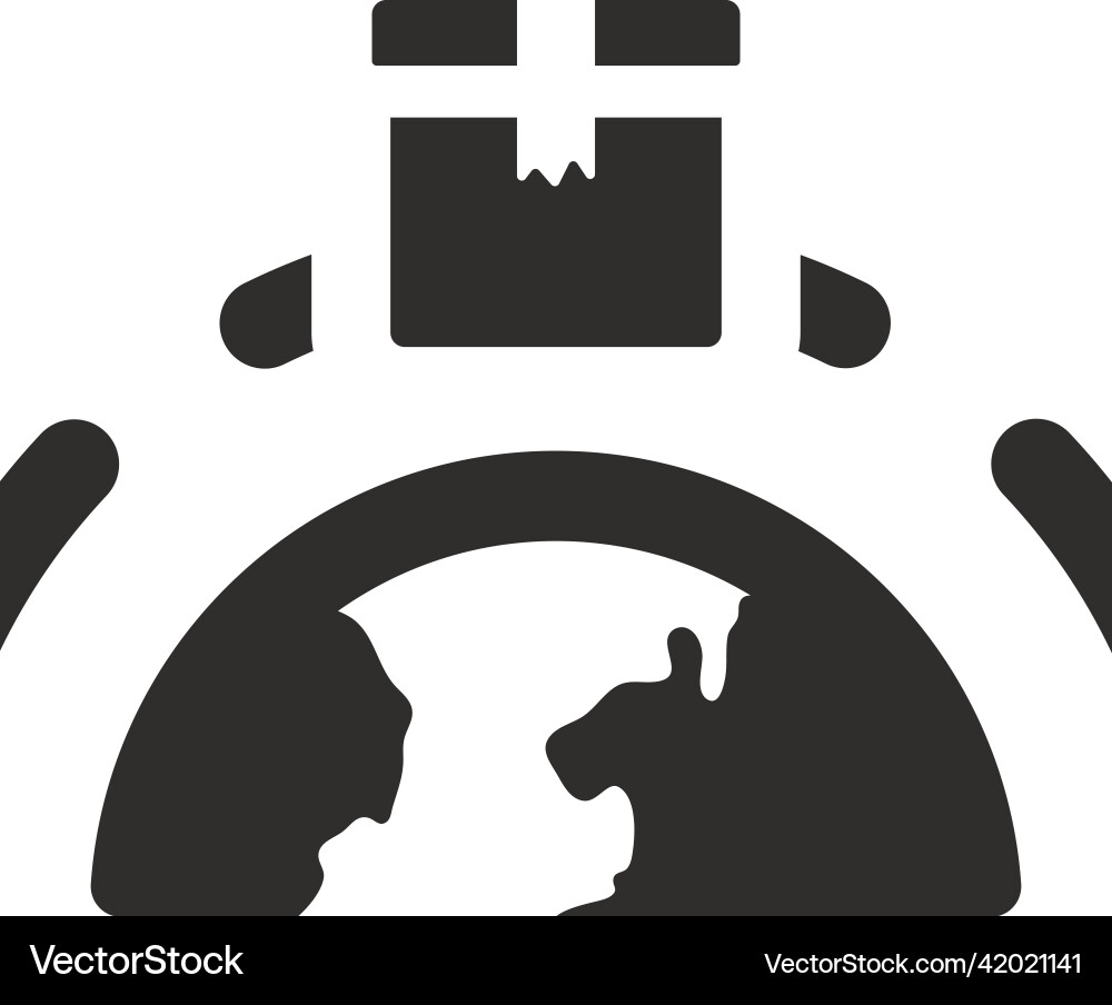 International parcel shipping icon on white Vector Image