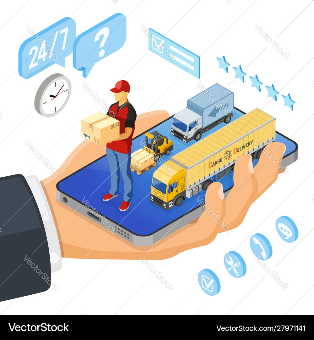 Isometric internet shopping delivery and logistics