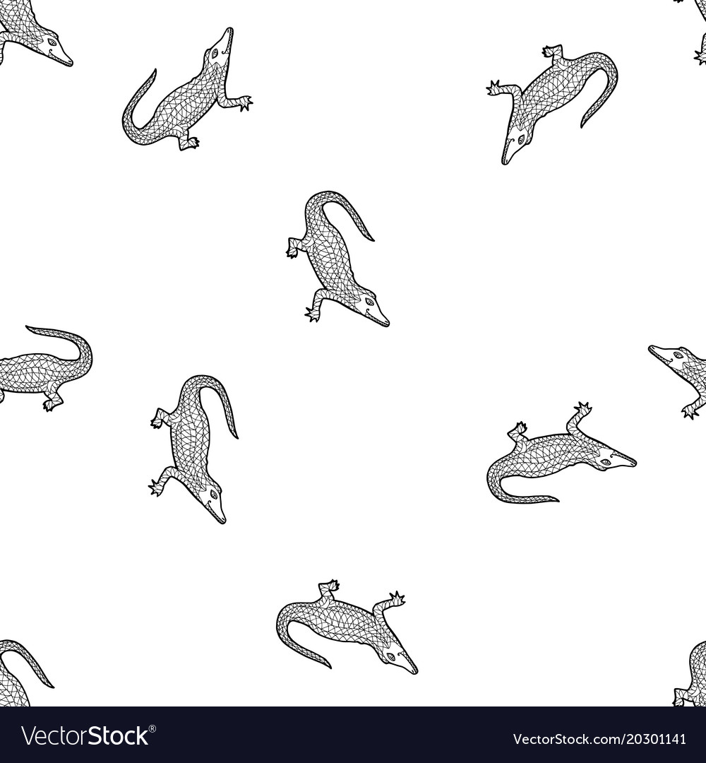 Seamless pattern background alligator tangle Vector Image