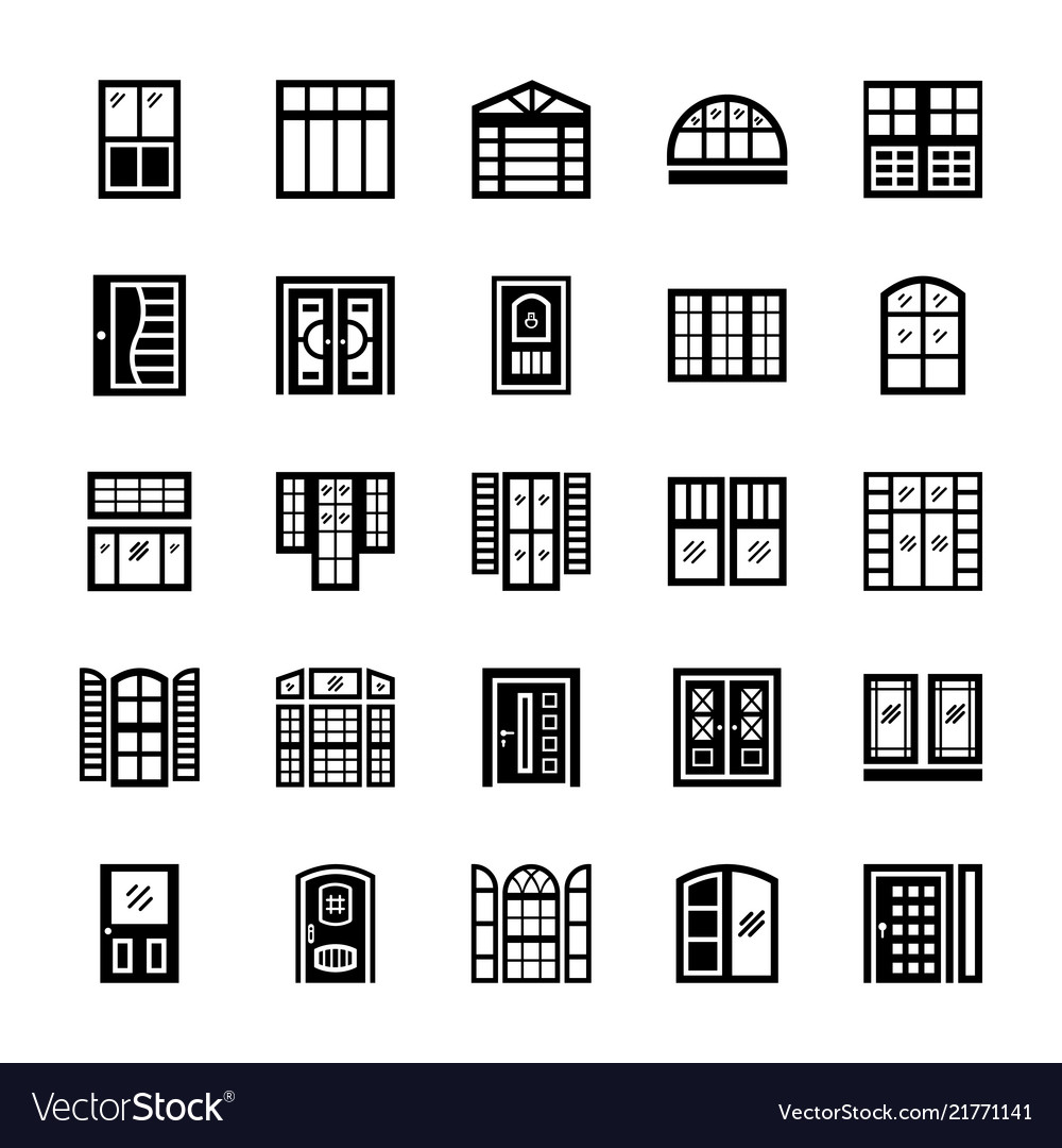 Shutters solid icons Royalty Free Vector Image