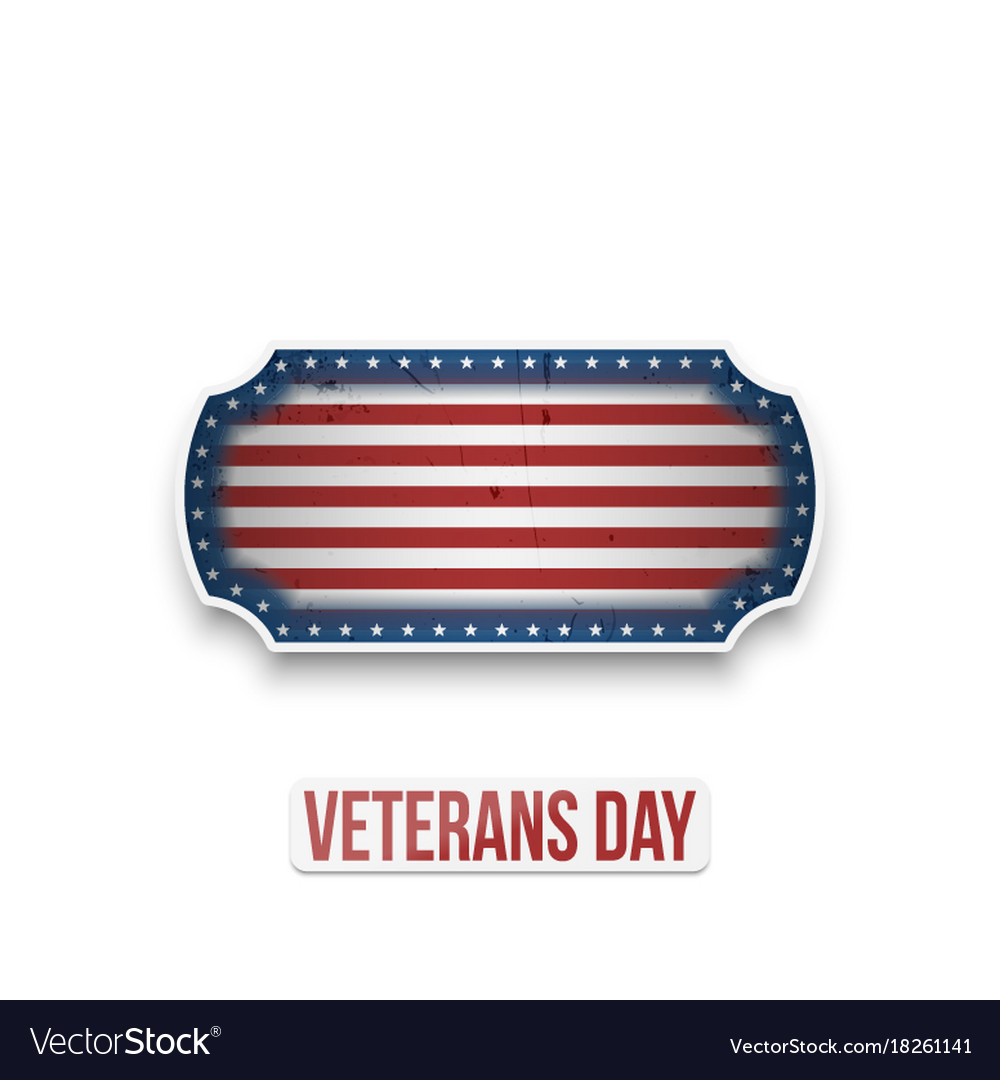 Veterans day big patriotic banner sign Royalty Free Vector