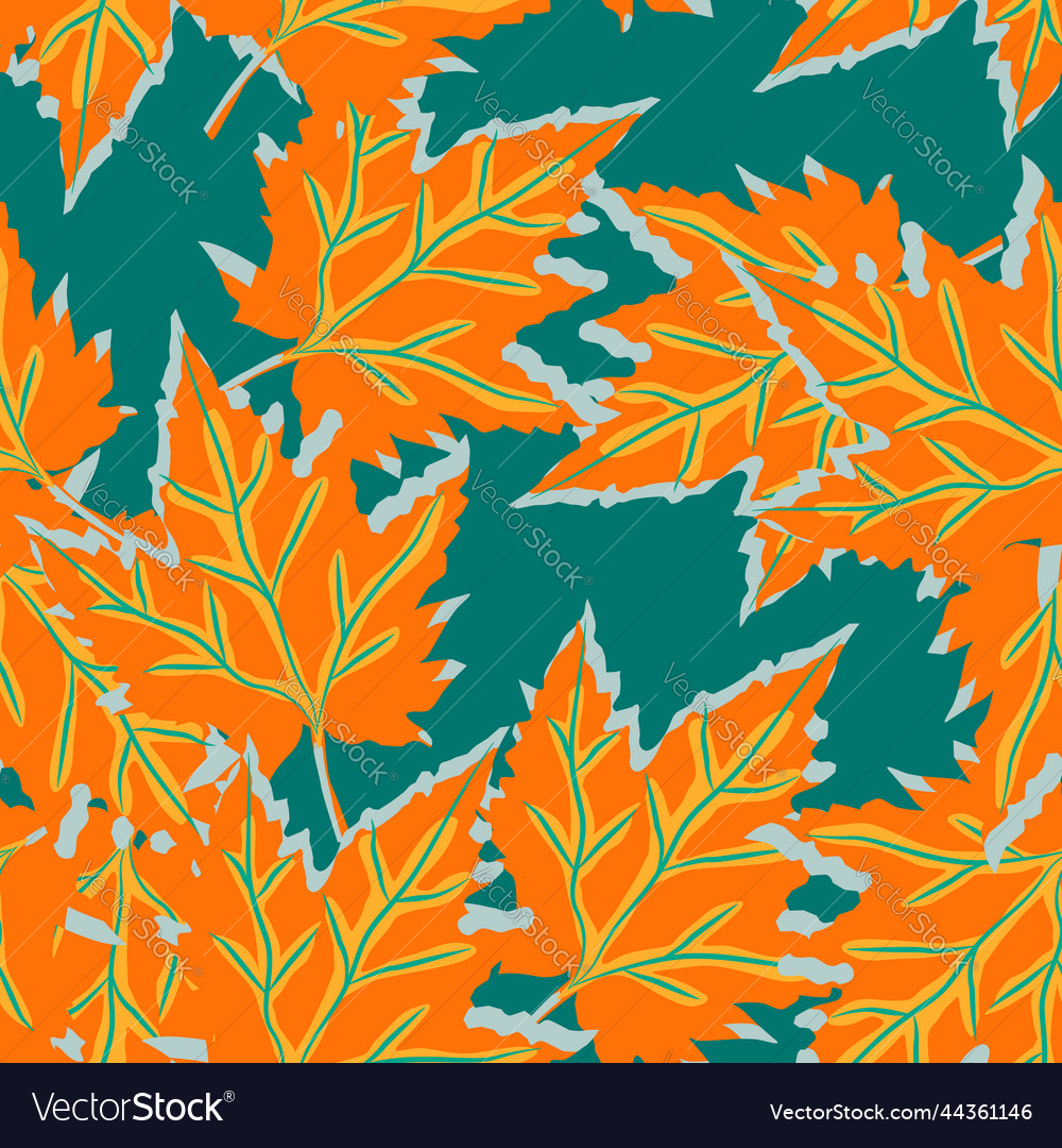 Abstract oak leaves seamless pattern maple Vector Image