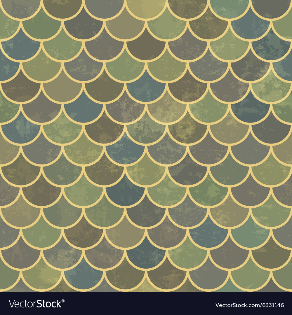 Blue seamless scale aged pattern Royalty Free Vector Image