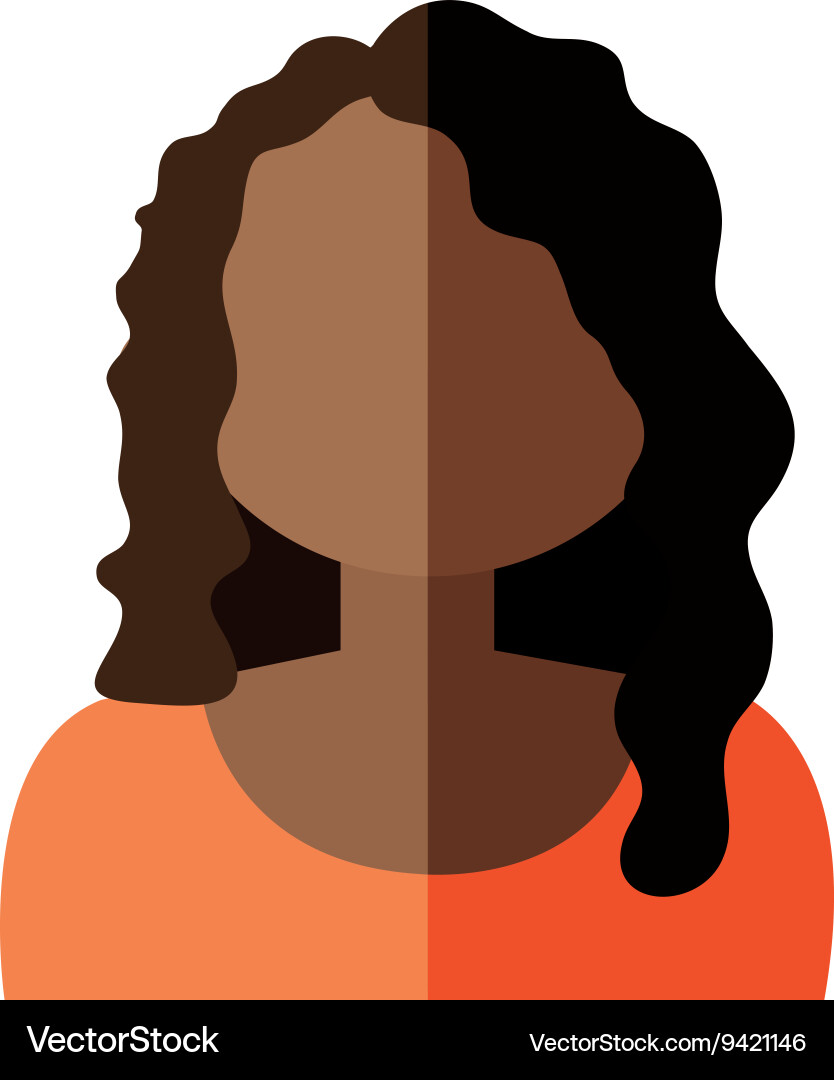 Cartoon avatar woman front view Royalty Free Vector Image