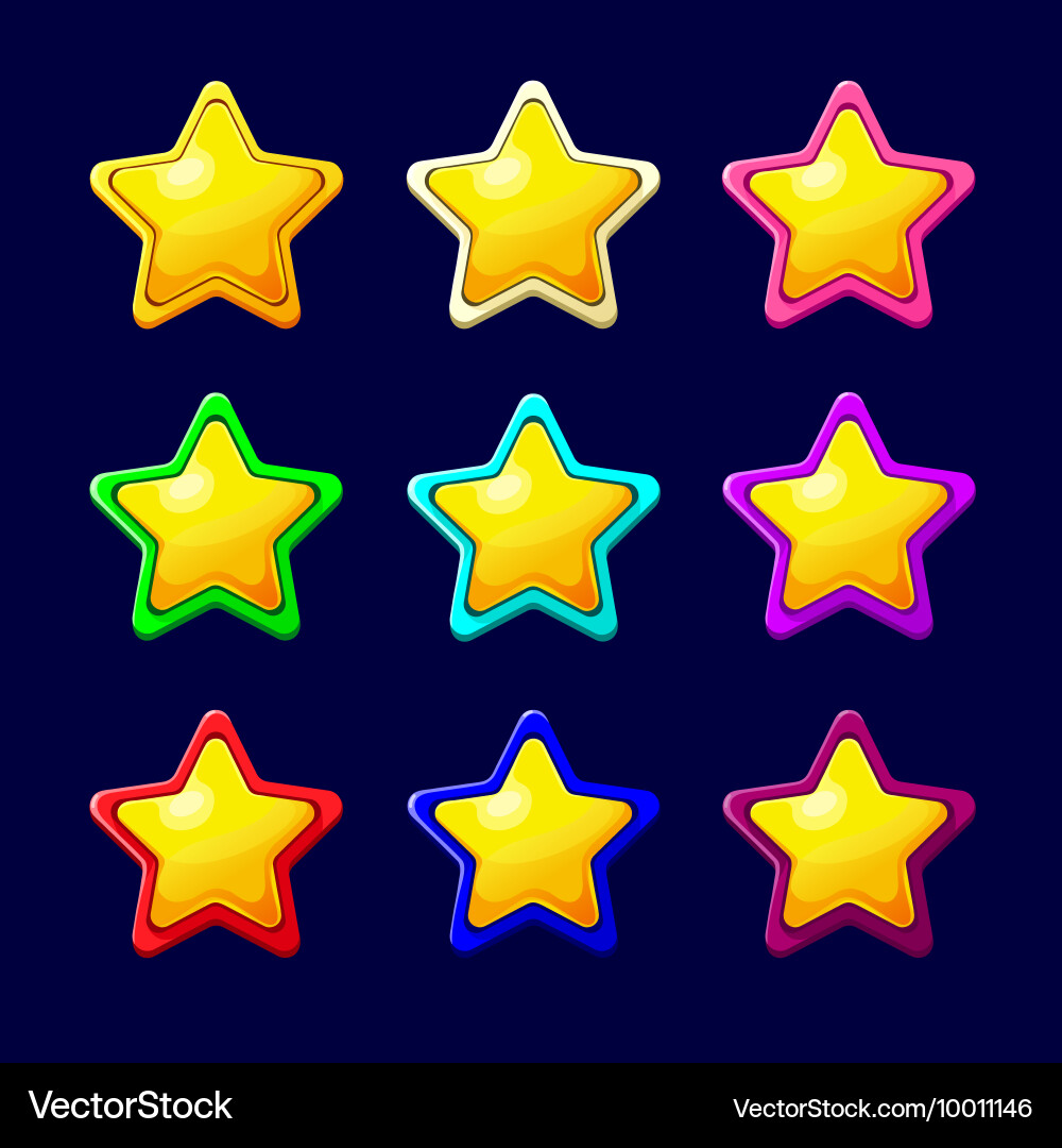 Cartoon colorful glossy star Royalty Free Vector Image