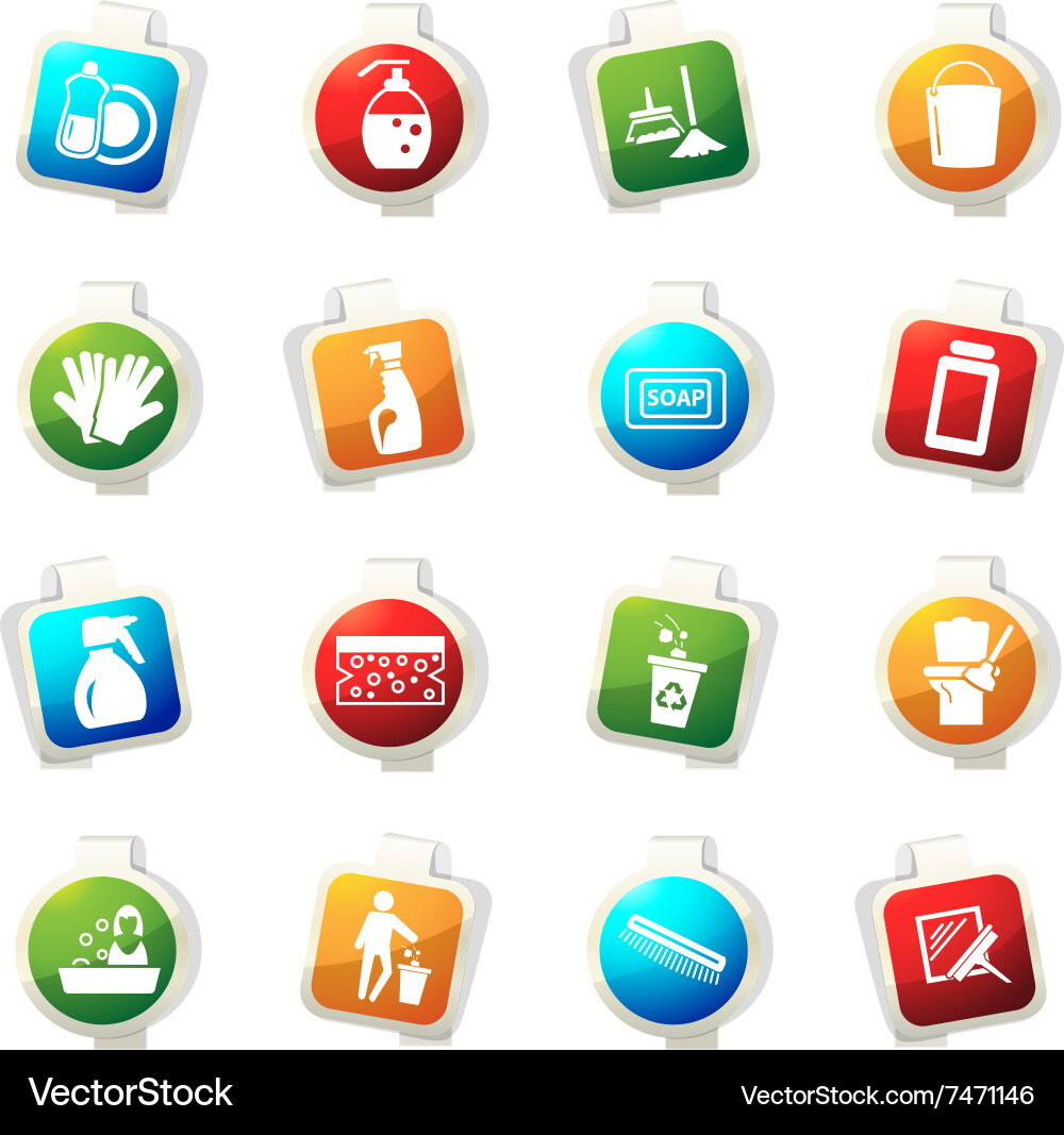 Cleaning company icons set Royalty Free Vector Image