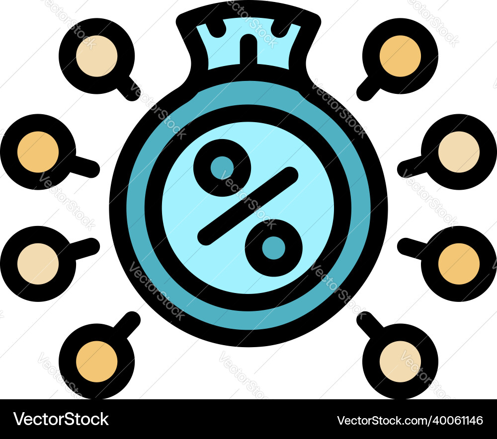 Credit rate icon color outline Royalty Free Vector Image