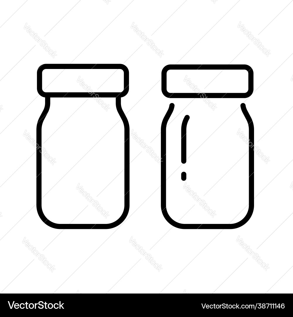 Glass jar icon outline sign Royalty Free Vector Image