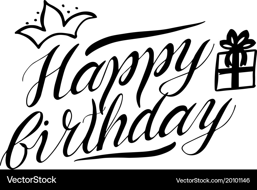 Greeting happy birthday card lettering Royalty Free Vector