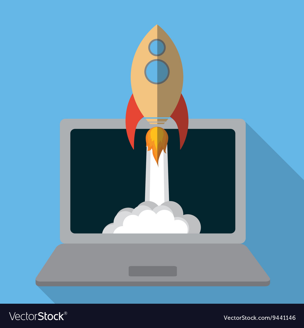 Icon design of rocket Royalty Free Vector Image