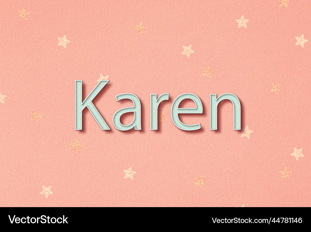 Karen female name typography Royalty Free Vector Image