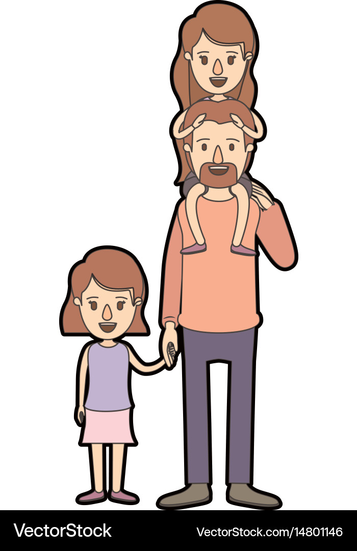 Light color caricature thick contour dad Vector Image