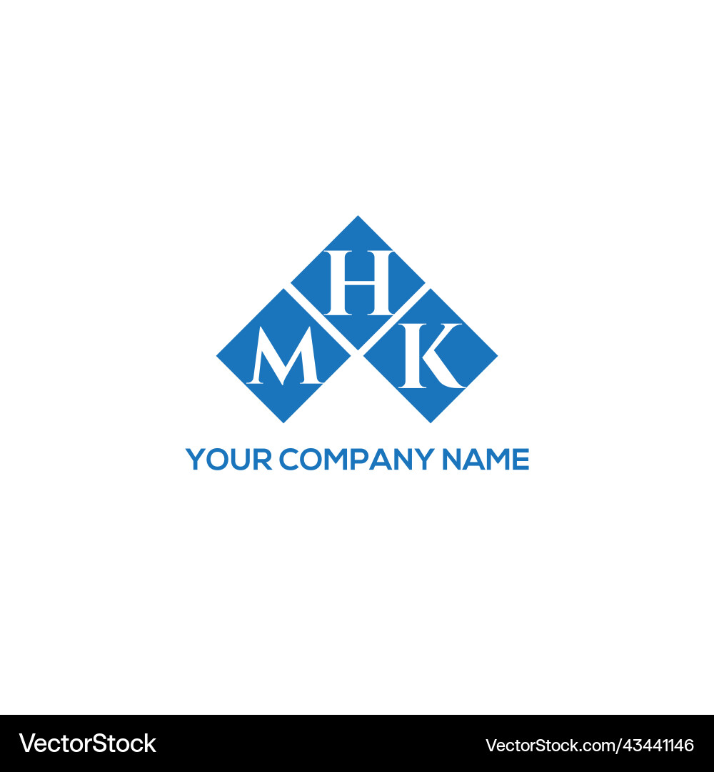 Mhk letter logo design on white background Vector Image