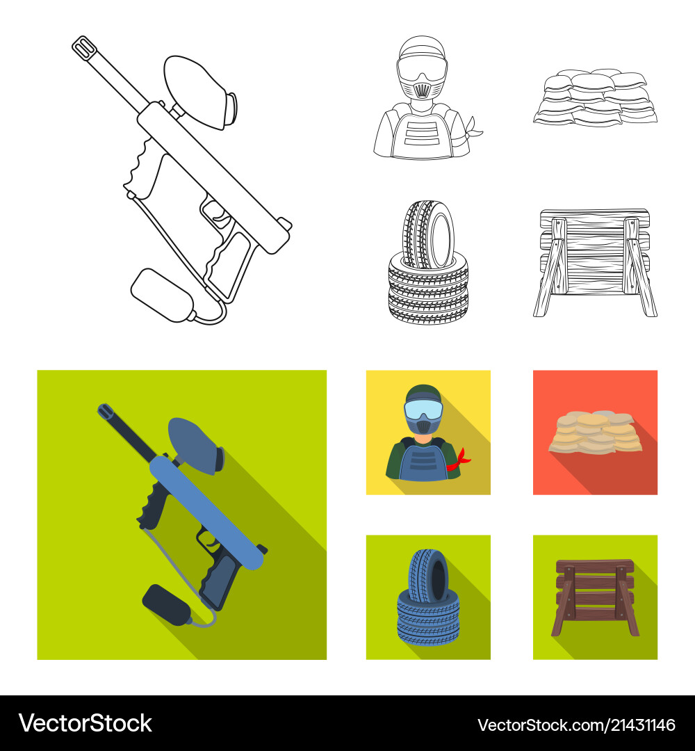 Paintball marker player and other accessories Vector Image