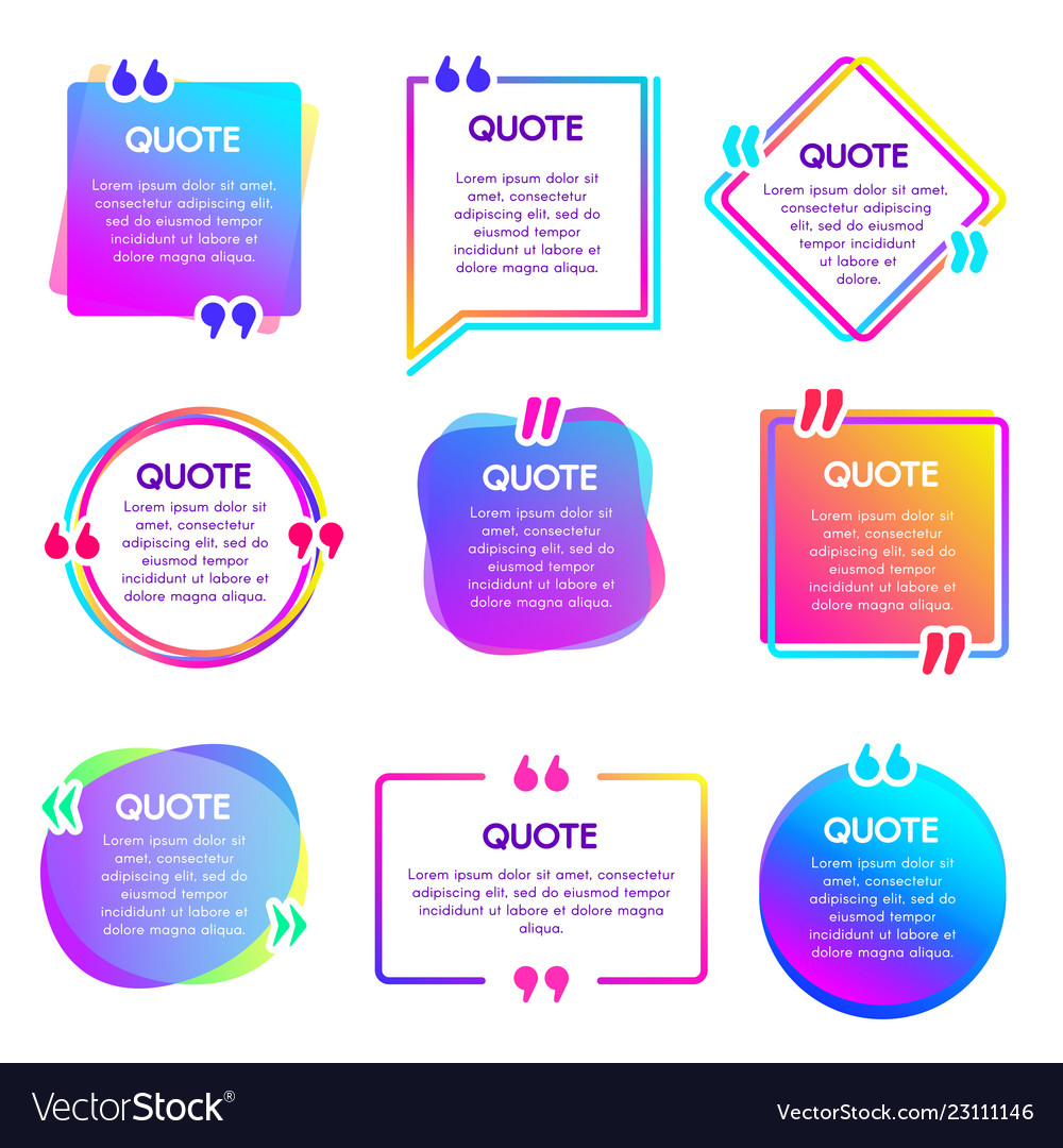 Quote info box text remark frame quotes Royalty Free Vector