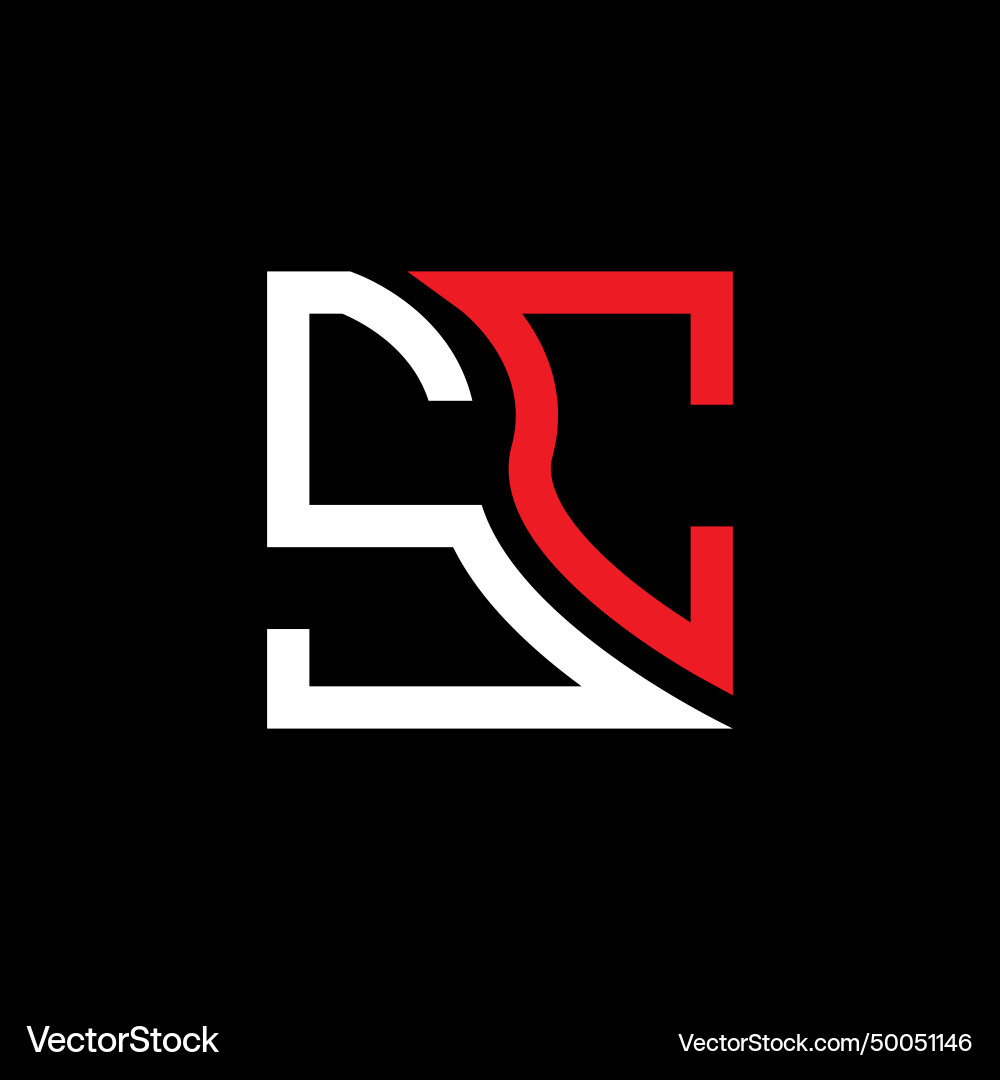 Sc letter logo design sc simple and modern logo Vector Image