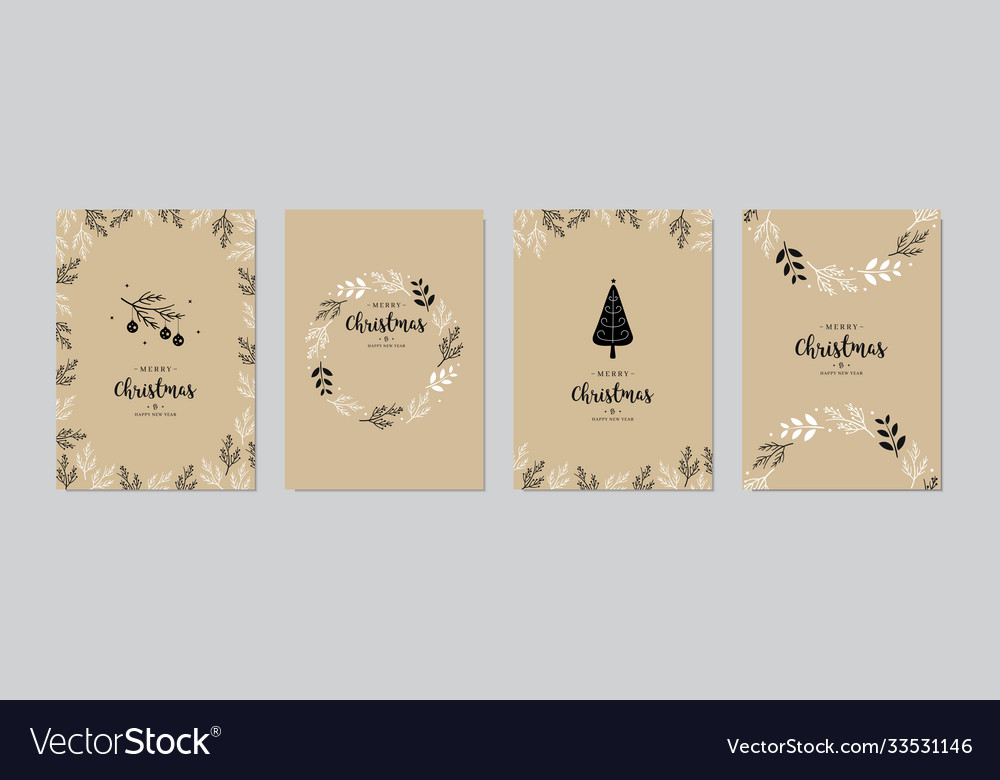 Set christmas and happy new year greeting Vector Image